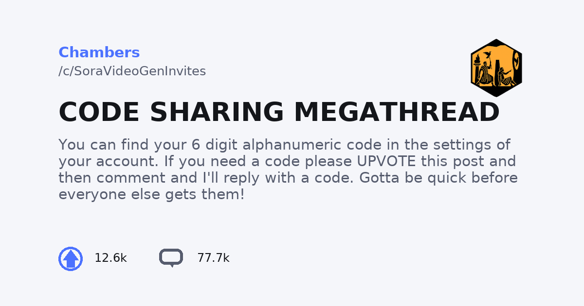 CODE SHARING MEGATHREAD — Chambers